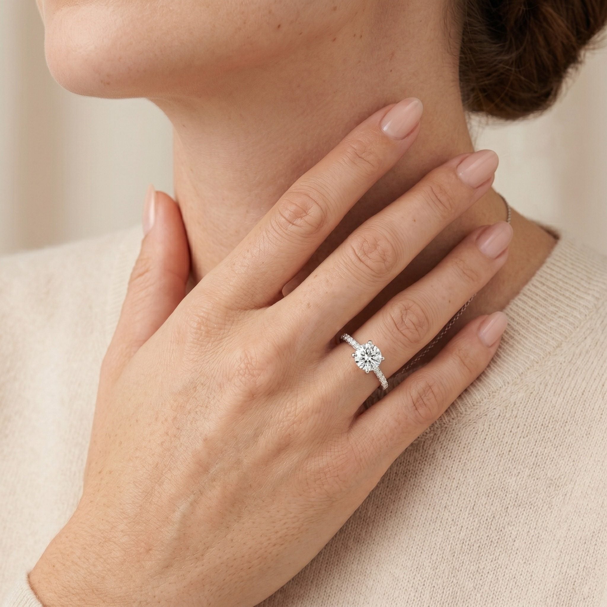 Starlight Pavé Solitaire Ring | Lab-Grown Diamond Engagement Ring ...