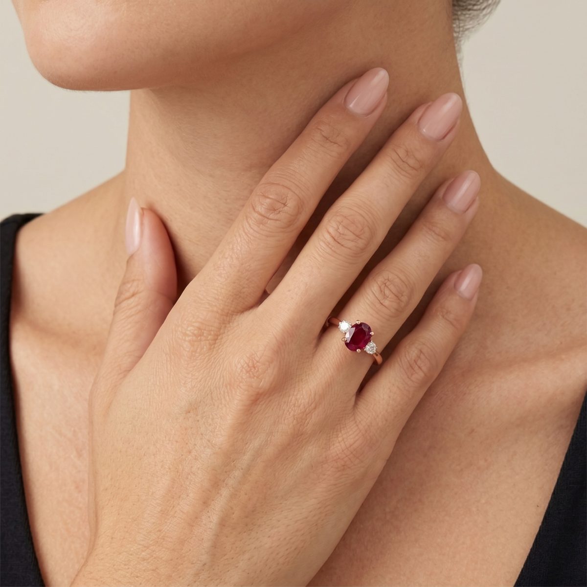 Velvet Ruby Diamond Engagement Ring in Rose Gold – Princess Jewellery